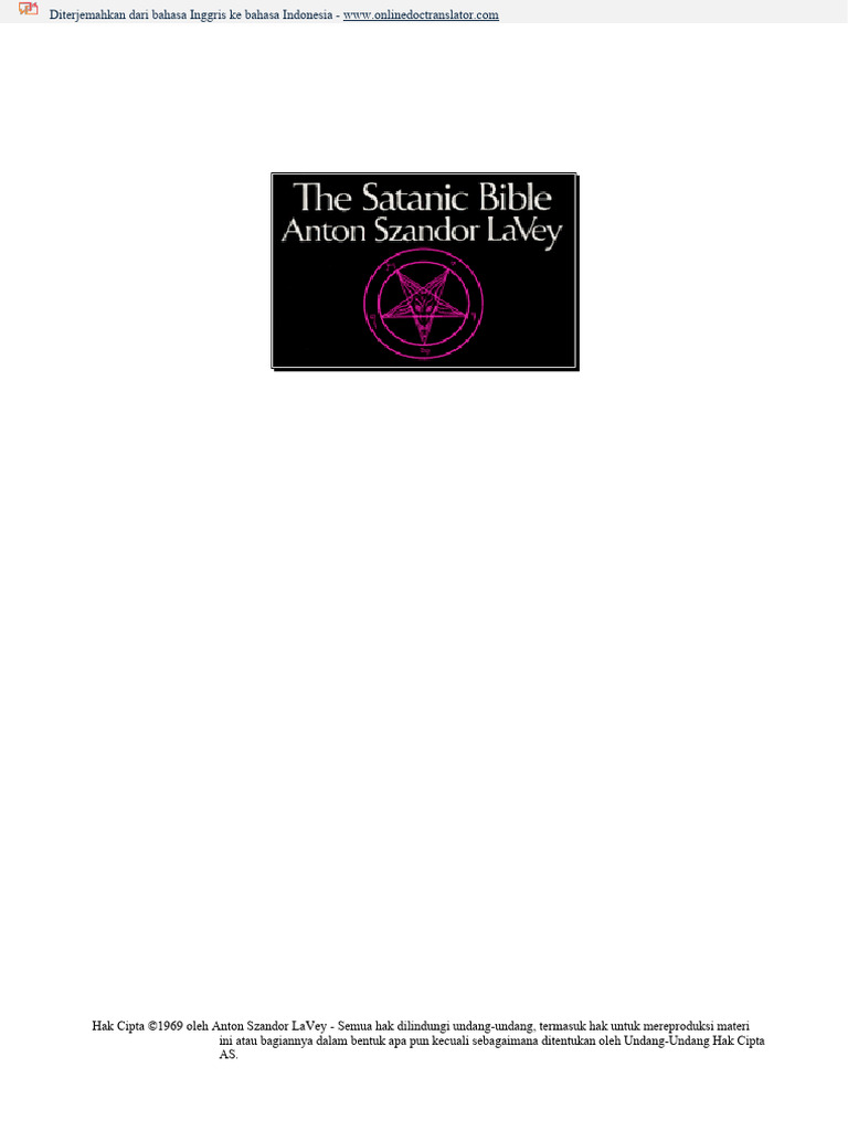 Anton Lavey - The Satanic Bible.en.Id | PDF