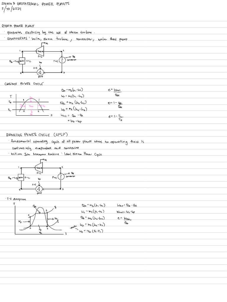 Steam Power Plant Notes | PDF | Engines | Engine Technology