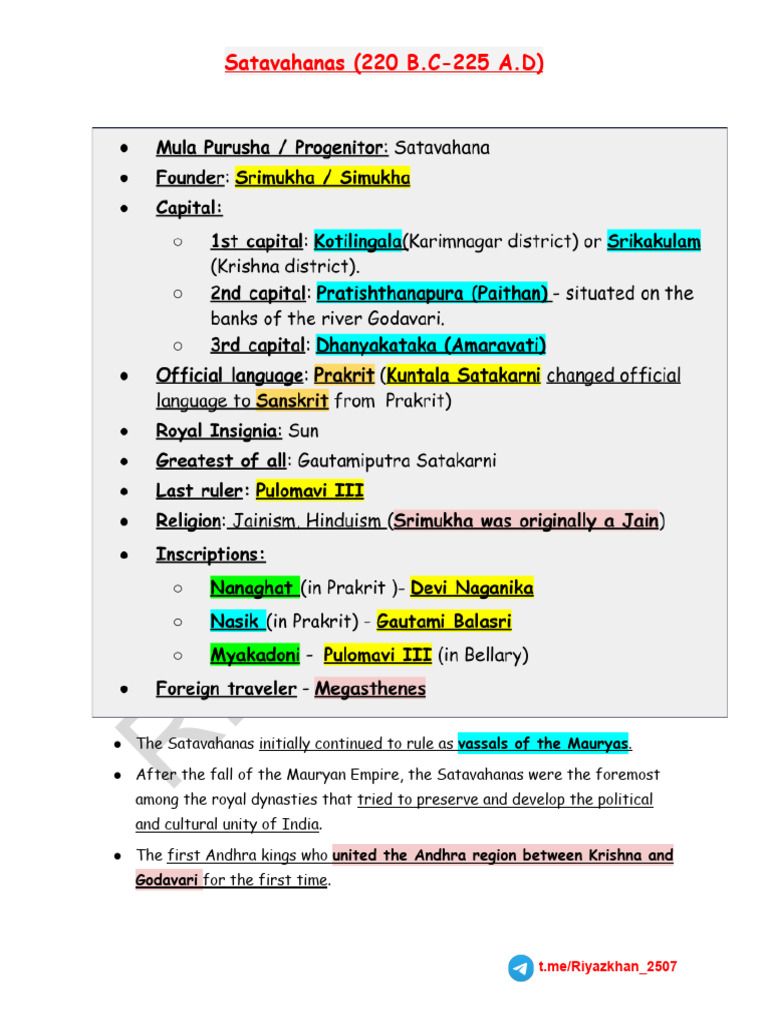 Satavahana Dynasty Overview and Insights | PDF | History