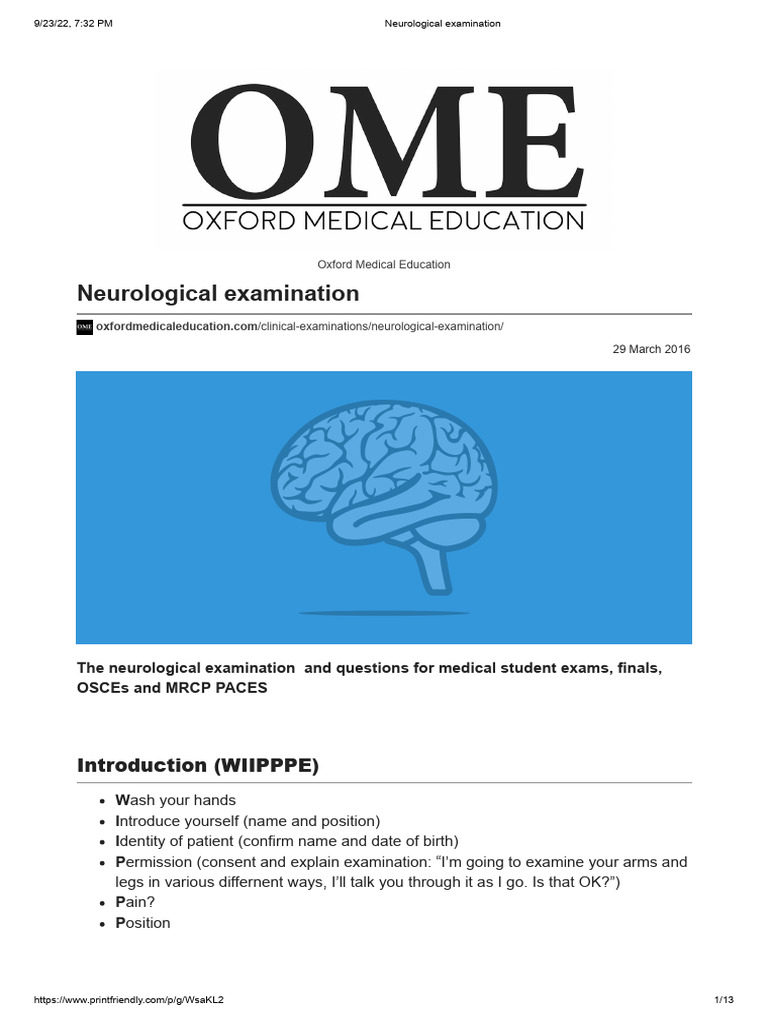 Neurological Examination | PDF | Human Leg | Arm