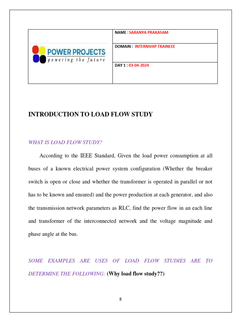 Load Flow Study Overview | PDF | Electric Power Transmission | Transformer