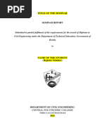 Sample Seminar Report | PDF | Abstract (Summary) | Mechanical Engineering