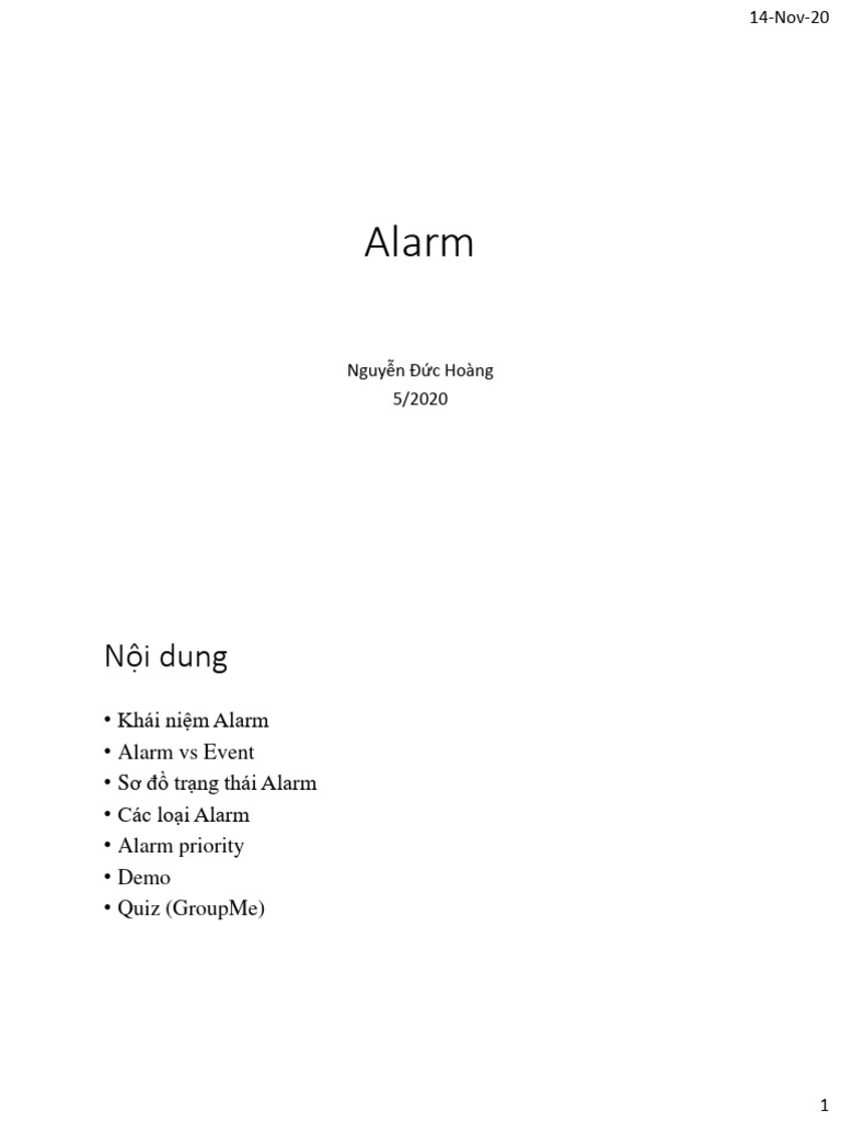 Alarm | PDF