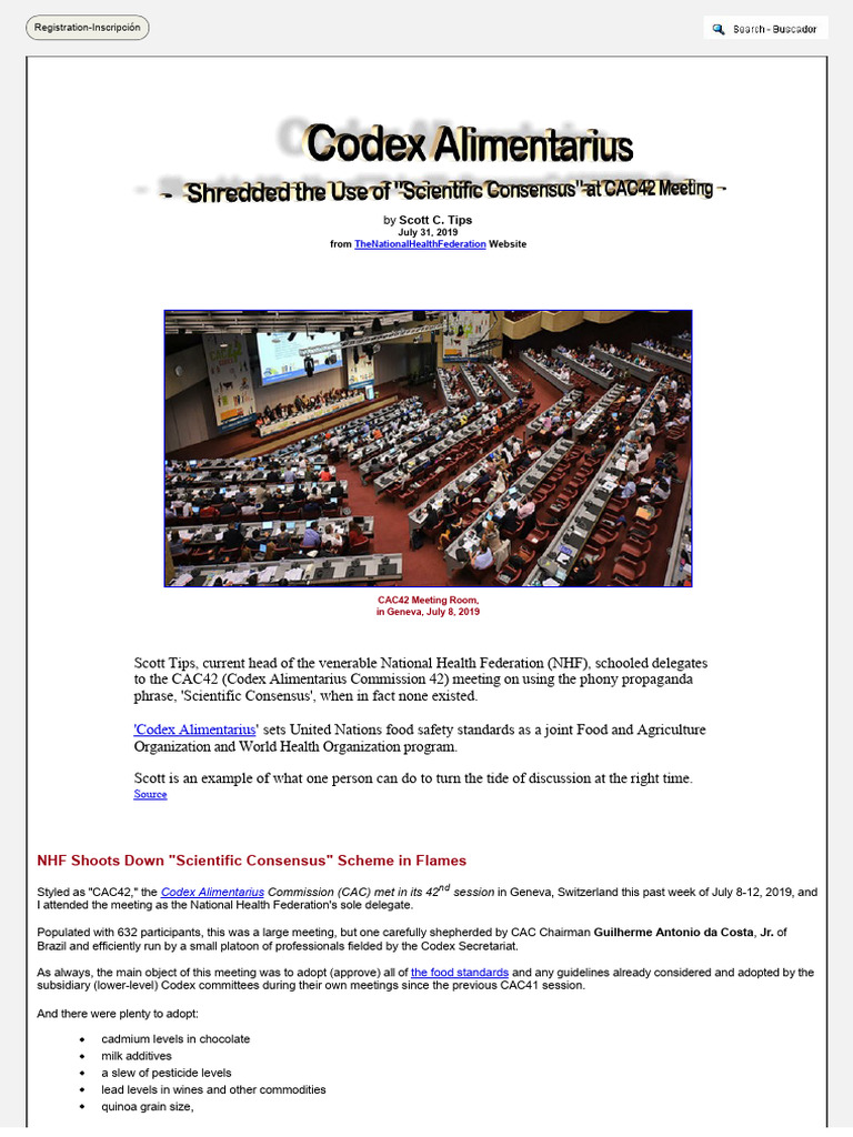 Codex Alimentarius - Shredded The Use of - Scientific Consensus - at ...