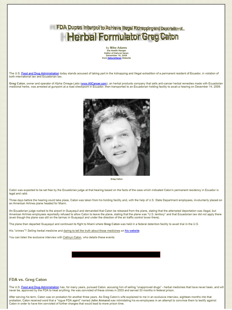 Fda Dupes Interpol To Achieve Illegal Kidnapping and Deportation of ...