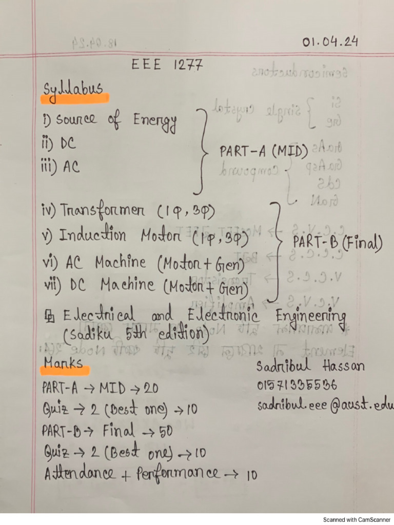 EEE 1-5th Week 09.05.24 (B) - Saifur | PDF
