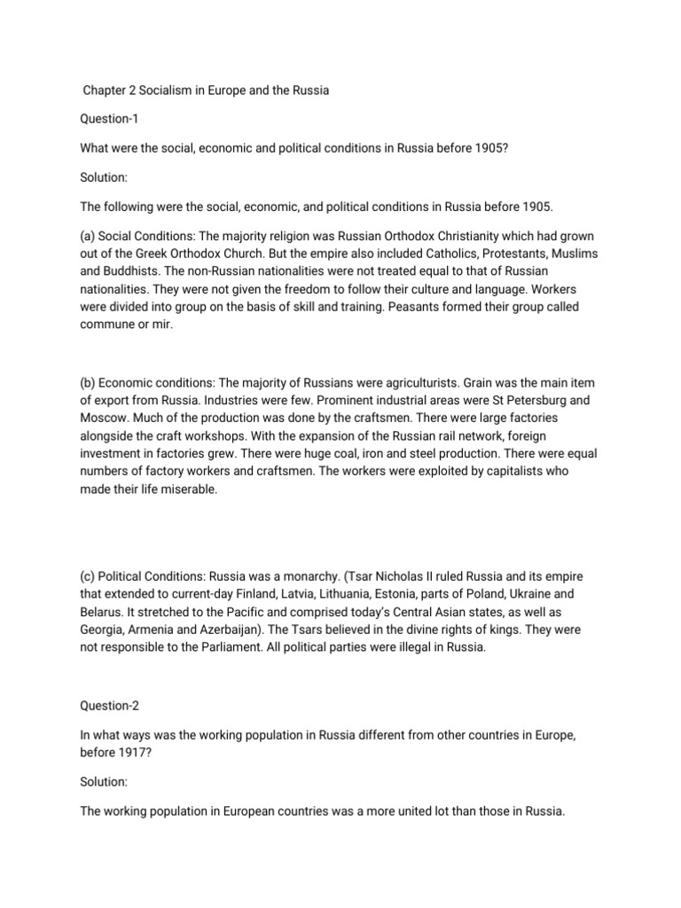 History Chapter 2 Q&A | Download Free PDF | Bolsheviks | Russian Empire