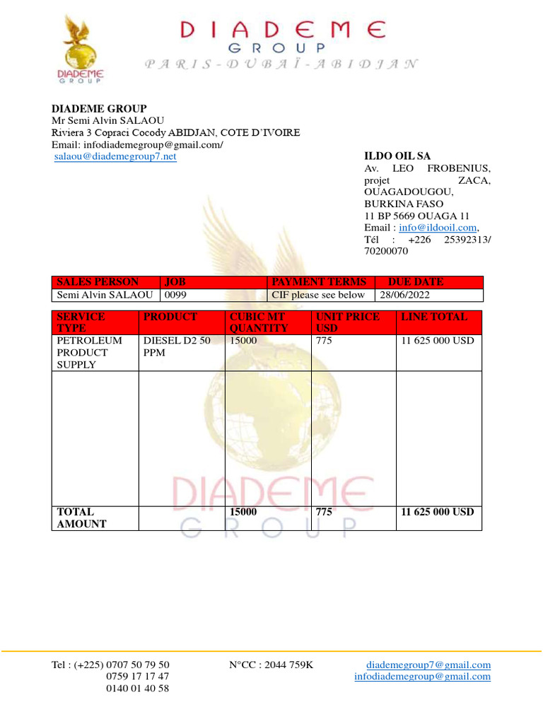 Invoice Ildo Oil | PDF | Petroleum | Private Sector