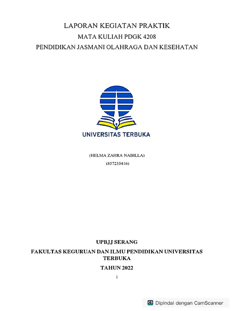 Contoh Laporan Praktik Penjas Ut | PDF