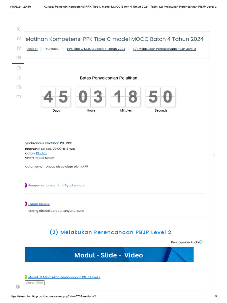 Kursus - Pelatihan Kompetensi PPK Tipe C Model MOOC Batch 4 Tahun 2024, Topik - (2) Melakukan ...