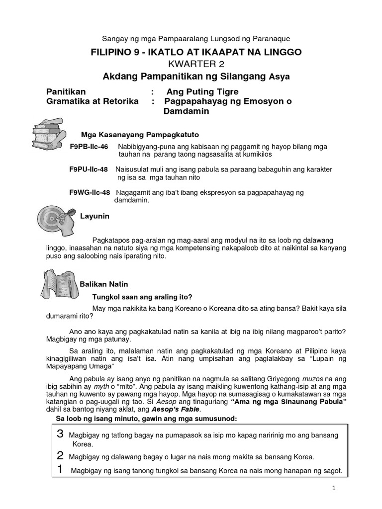 Filipino Grade9 Module Quarter2 Week3-4 | PDF
