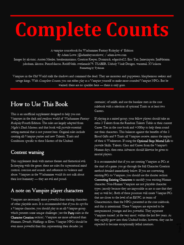 r6f Special - Vampire Counts Final Version | PDF | Vampires