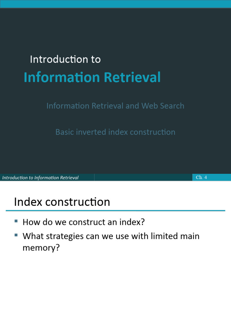 Introduction To: Information Retrieval | PDF | Search Engine Indexing | Map Reduce
