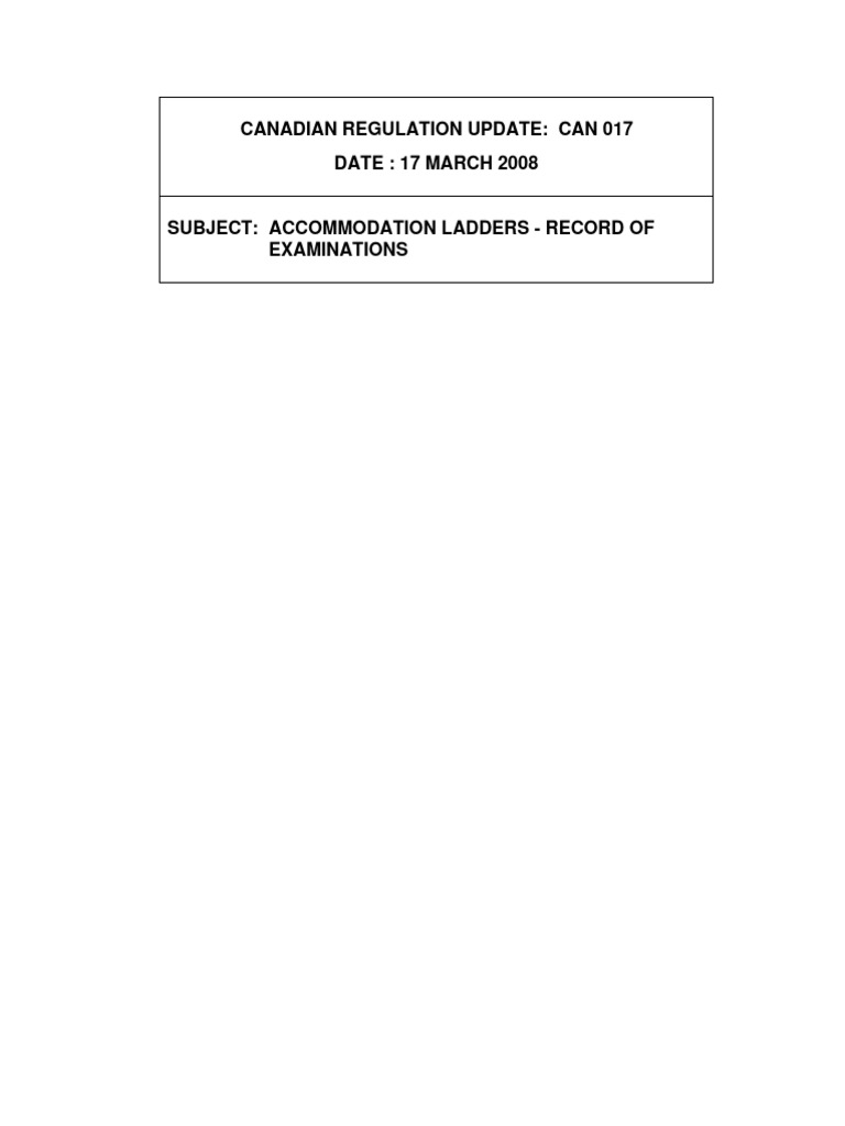 Can 017 - Accommodation Ladders - Record of Examinations | PDF | Water ...