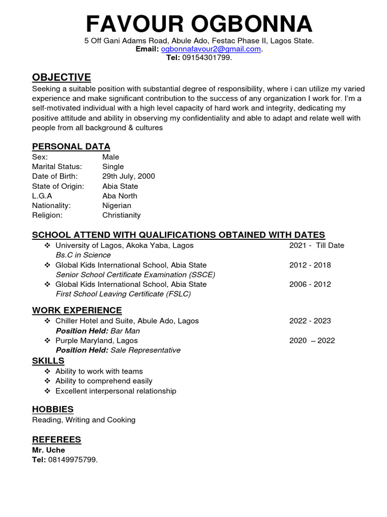 Favour Ogbonna | PDF | Wellness