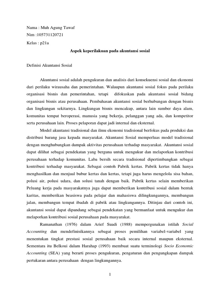 RMK 12 Aspek Keperilakuan Pada Akuntansi Sosial | PDF | Bisnis ...