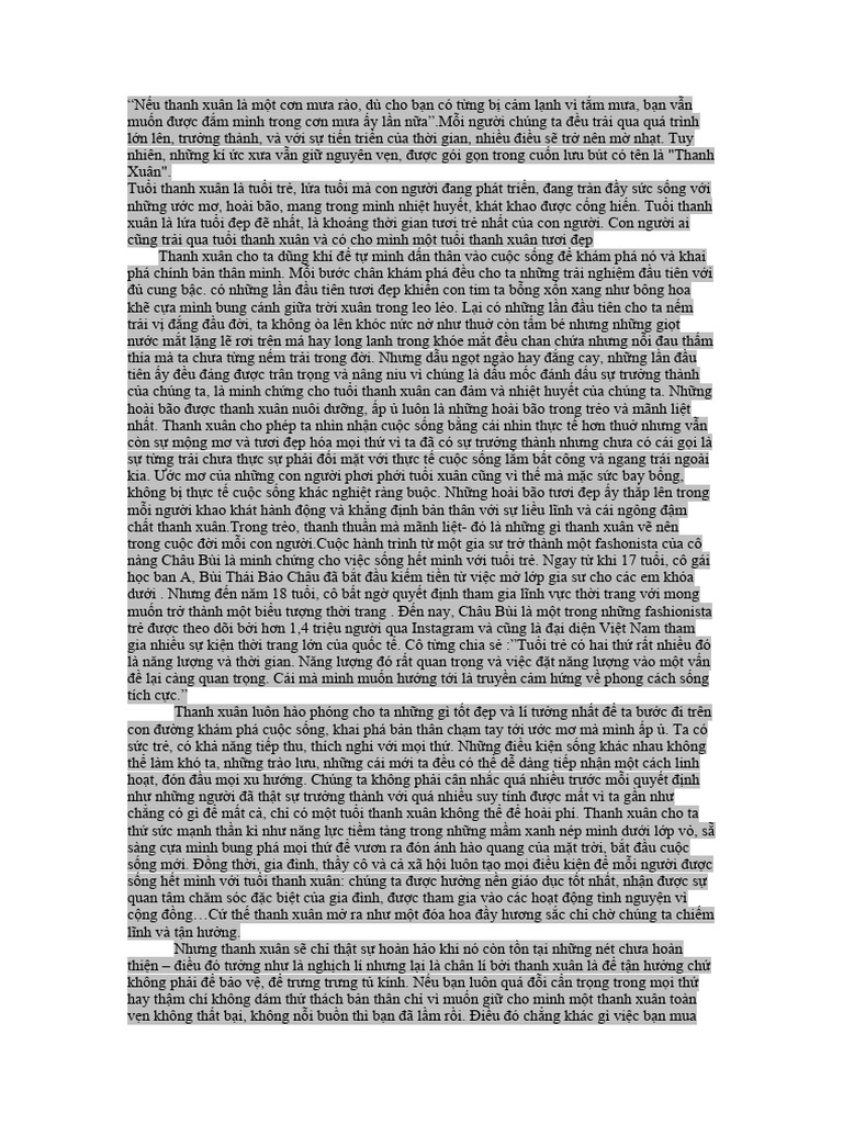 tuổi thanh xuân | PDF