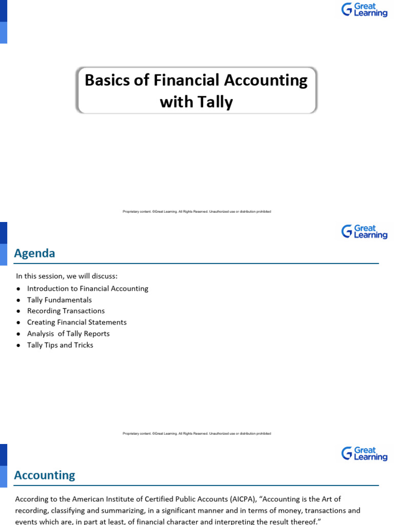 Tally For Financial Accounting | PDF | Debits And Credits | Accounting