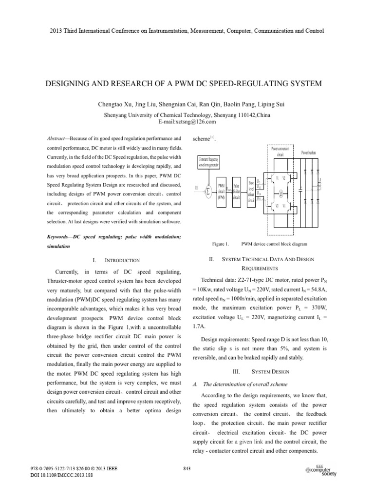 PWM DC Motor Speed Control Design | PDF | Rectifier | Electronic Circuits
