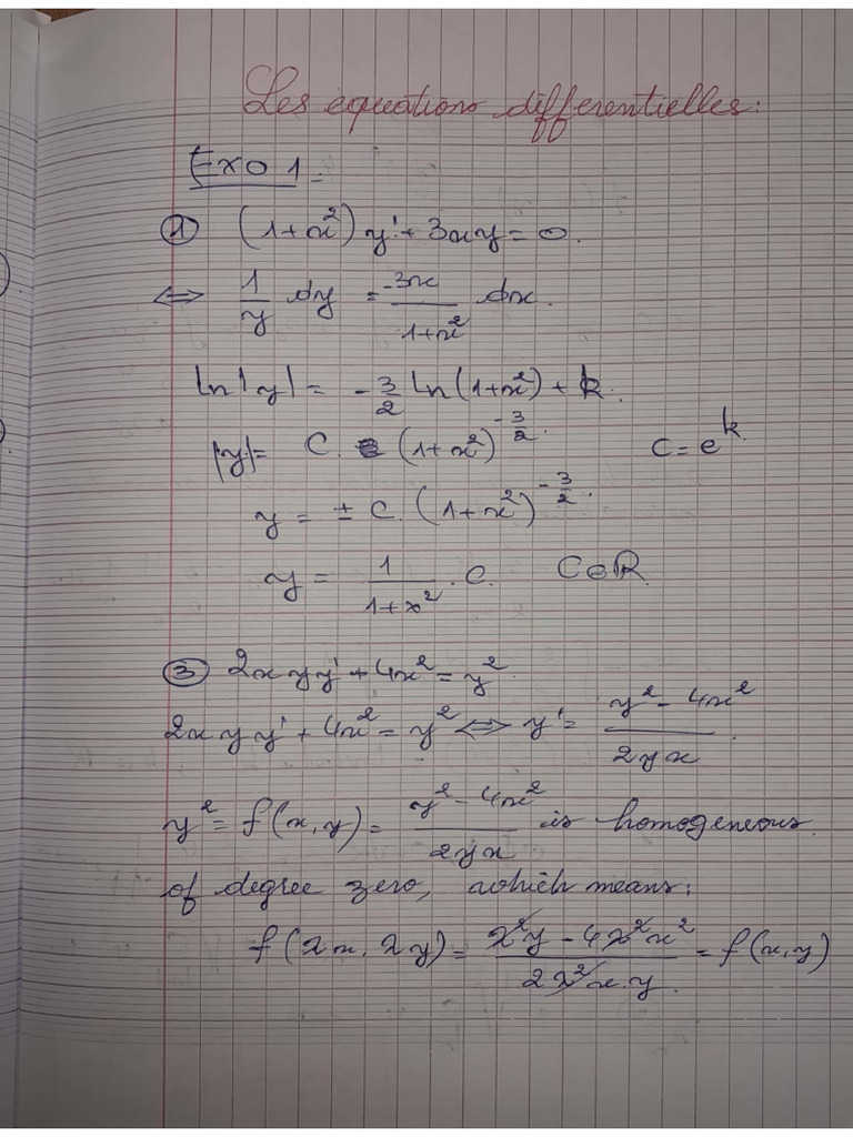 Les Equations Ex1, 2, 4 | PDF