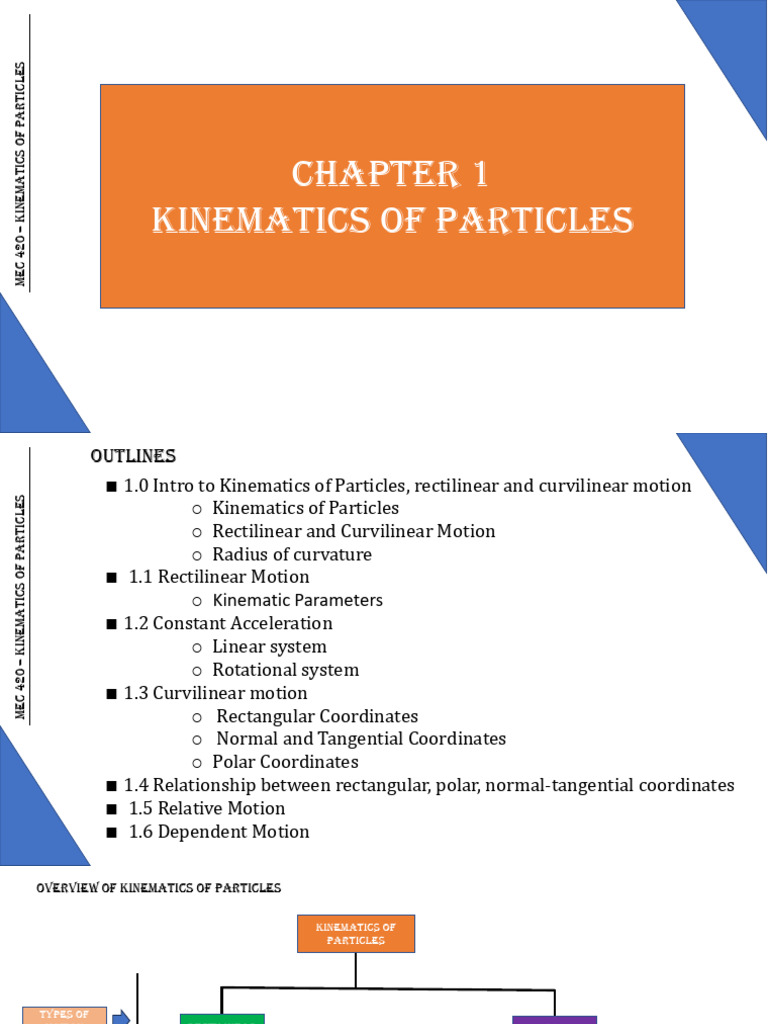 Chapter 1 Kinematics of Particle - March 2024 - Student | PDF | Kinematics | Acceleration