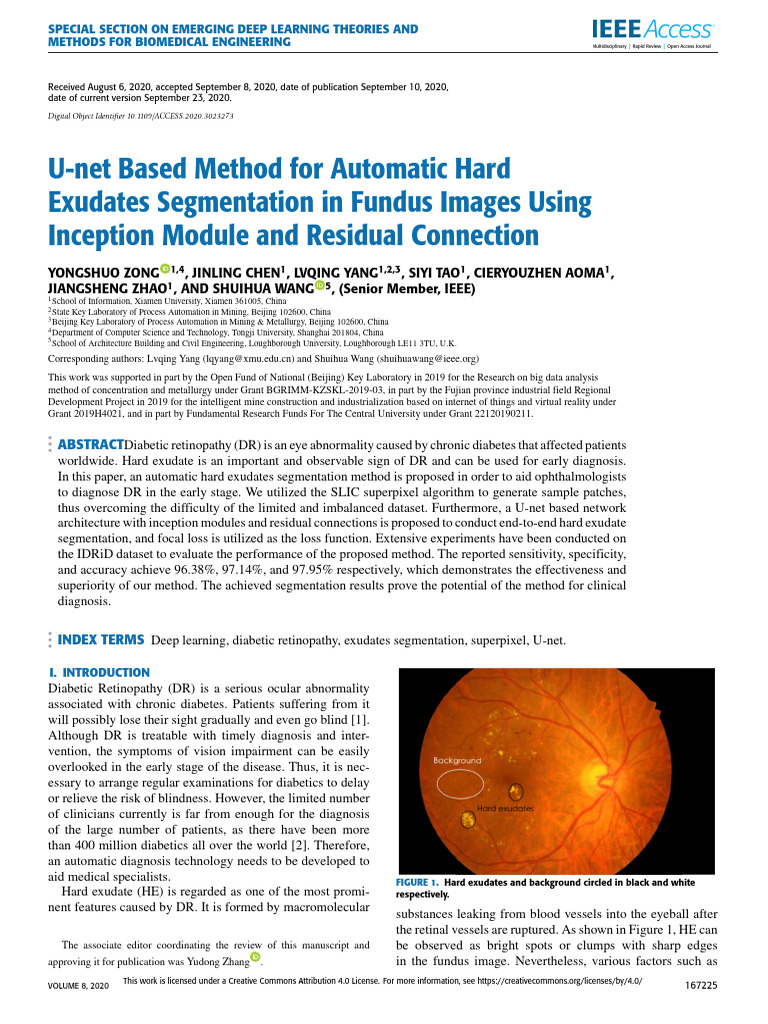 U-Net Based Method For Automatic Hard Exudates Segmentation in Fundus ...