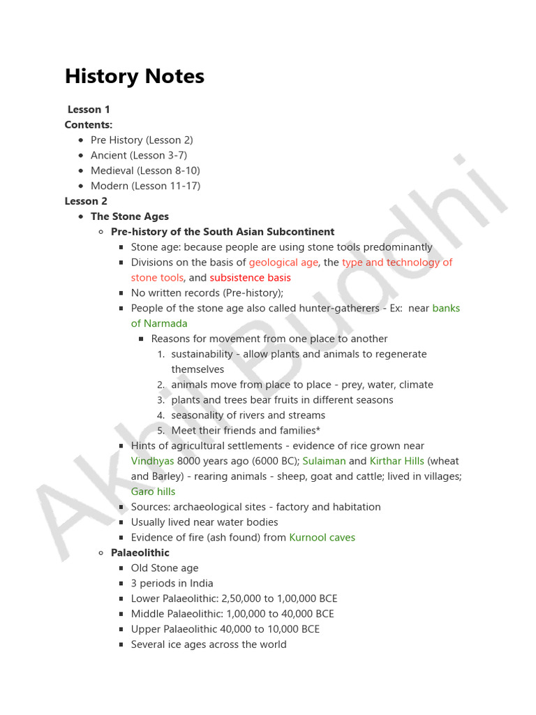 History Notes | PDF | Vedas | Ashoka