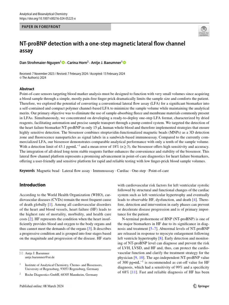 NT-proBNP Detection With A One-Step Magnetic Later | PDF | Immunoassay ...