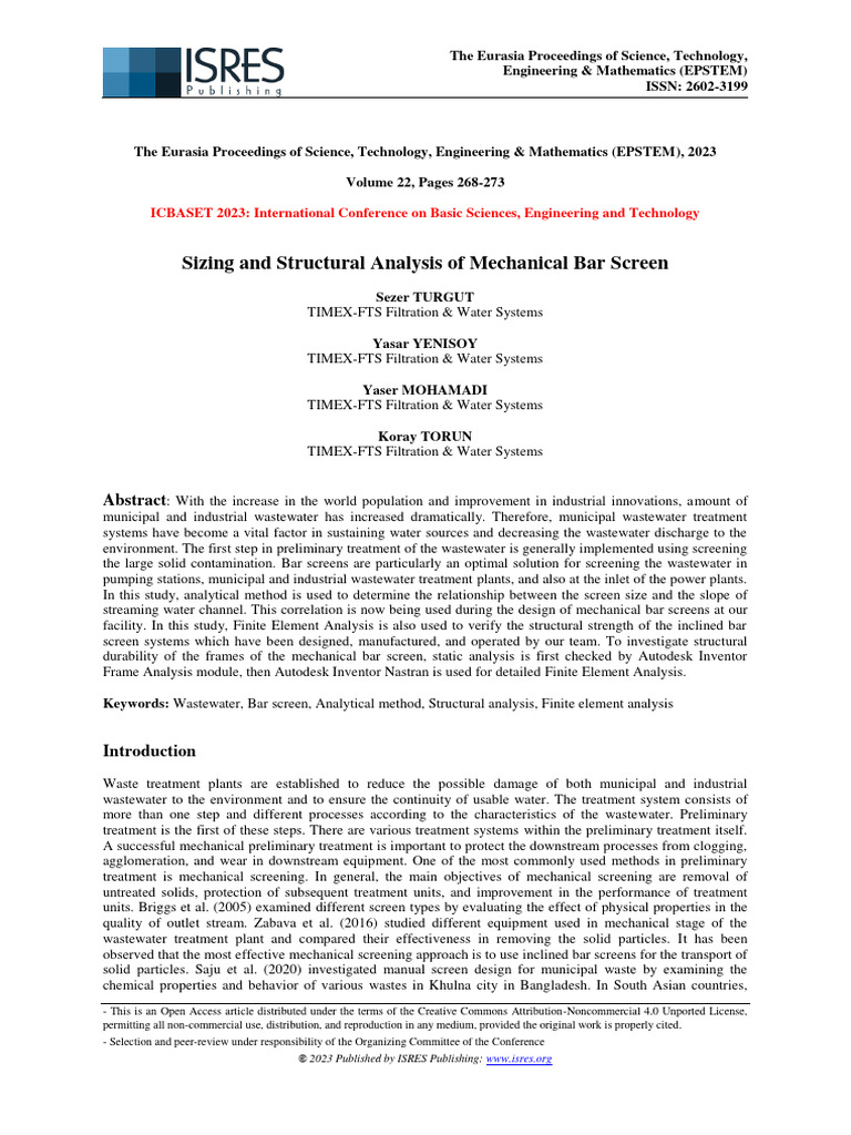 Sizing and Structural Analysis of Mechanical Bar S | PDF | Structural ...