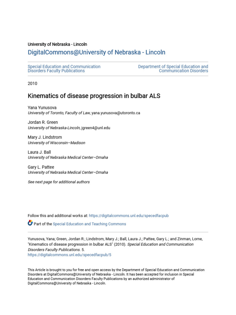 Kinematics of disease progression in bulbar ALS | PDF