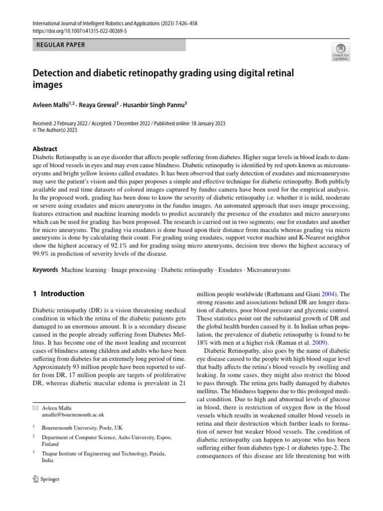 Springer Proceeding of Journal 2023-Detection and Diabetic Retinopathy ...