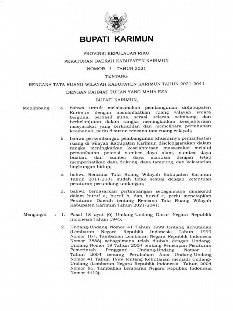 Perda No 3 THN 2021 Jdihkarimun | PDF