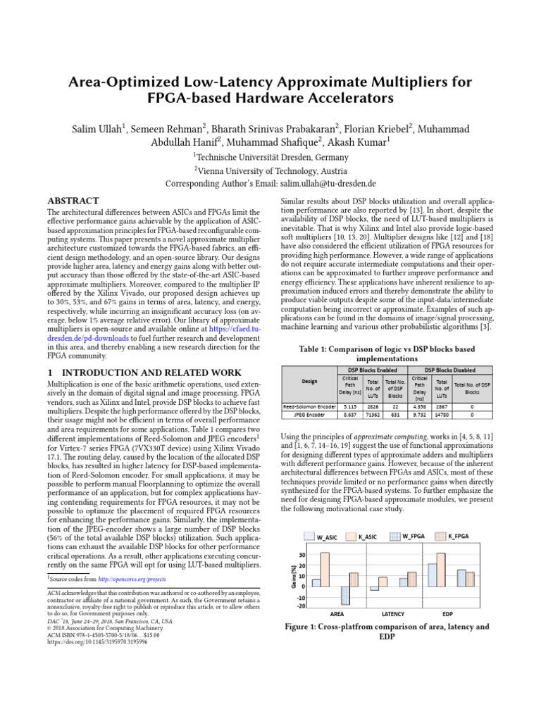 Area Optimized Low Latency Approximate M | PDF | Field Programmable Gate Array | Computer ...