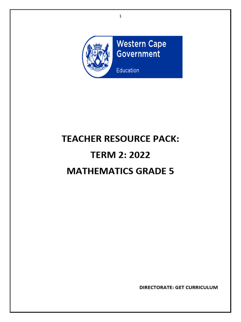 Grade 5 Term 2 Math Resource Pack | PDF | Multiplication | Educational ...