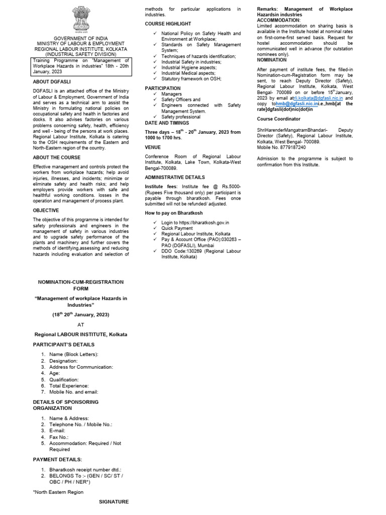 Management of Workplace Hazards in Indusgtries - HMB | PDF ...