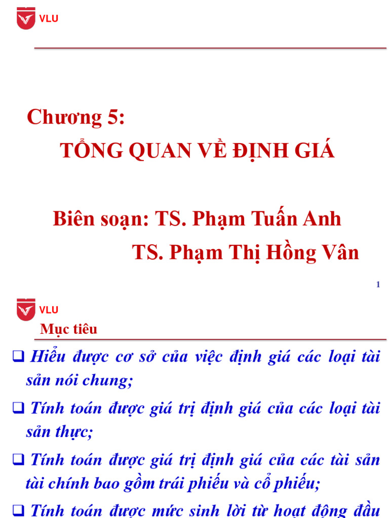 SV - TCDN - C5 - Tổng Quan Về Định Giá | PDF