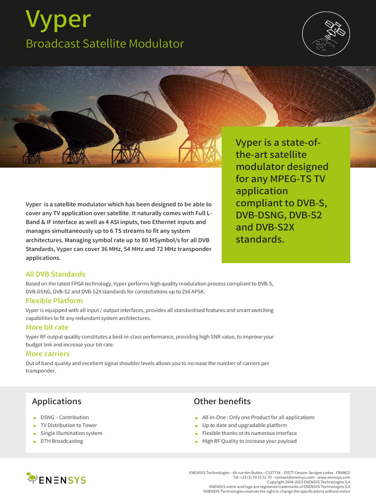 ENENSYS Vyper Datasheet B-1 | PDF | Physical Layer Protocols | Information And Communications ...