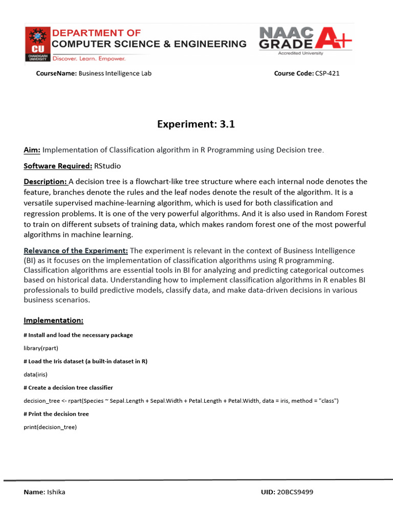 Ishika - BI Lab - Exp 8 | PDF | Computers Ishika - BI Lab - Exp 8 | PDF | Computers