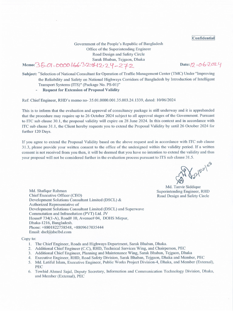 272-Request For Extension of Proposal Validity To DSCL. | PDF