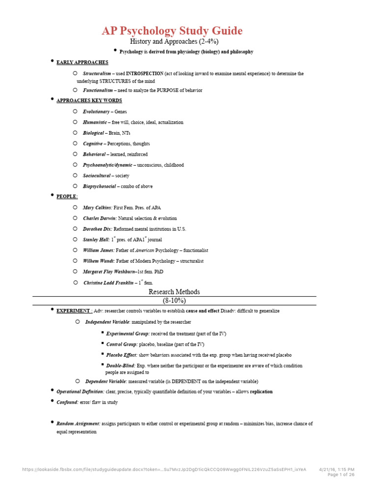 Psychology History and Research Methods Guide | PDF | Classical ...