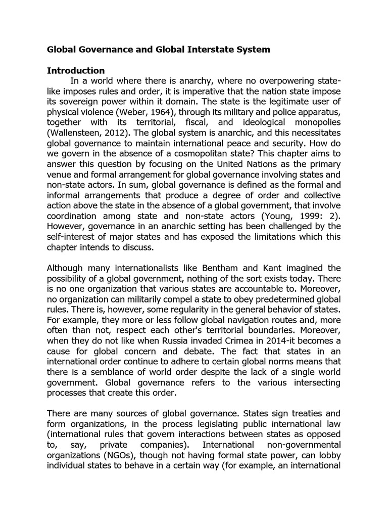 Global-Governance-and-Global-Interstate-System | PDF | Responsibility ...