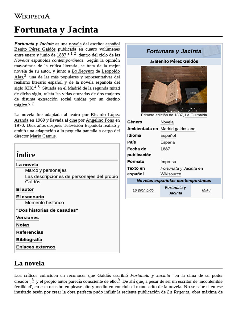Fortunata y Jacinta | PDF | Historia | Ficción general