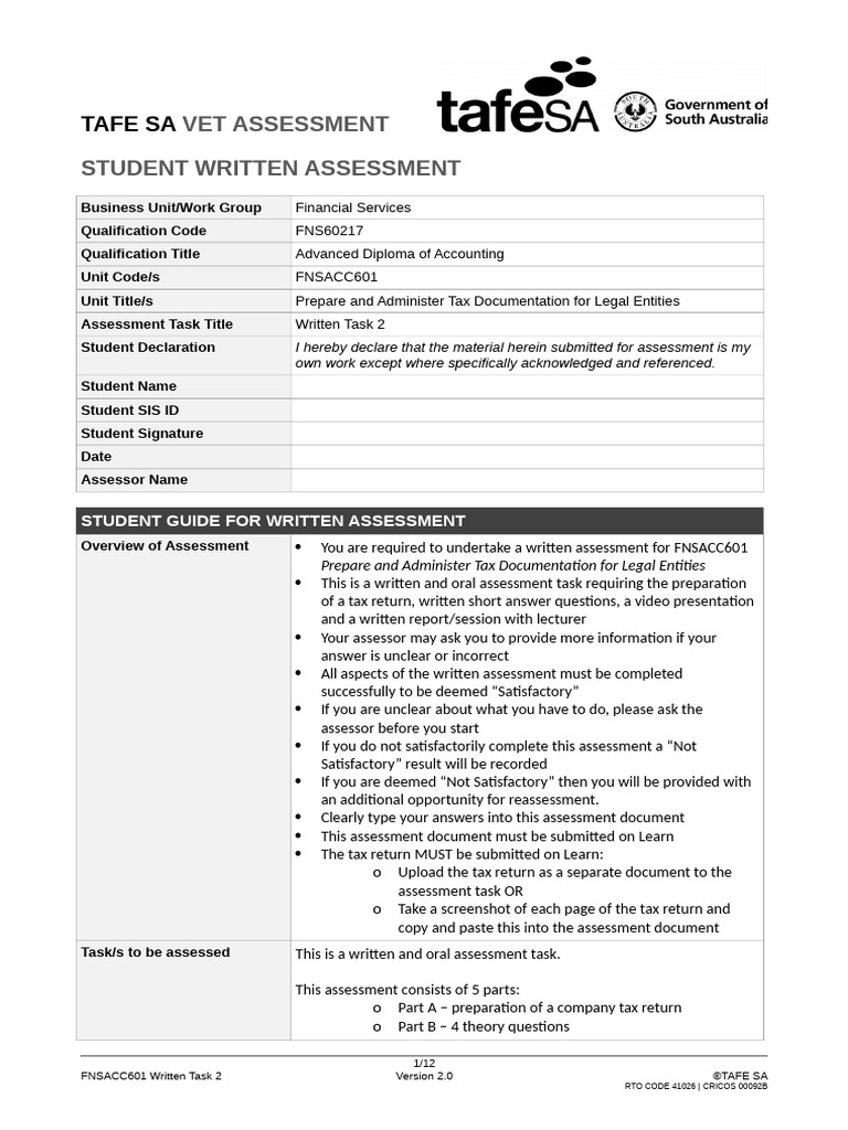 Written Task 2 Answer Updated | PDF | Expense | Debits And Credits