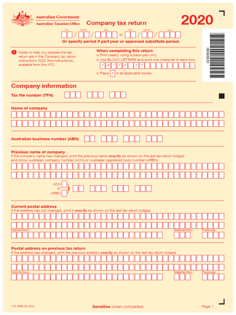2020 Company Tax Return Form Guide | PDF | Tax Deduction | Expense