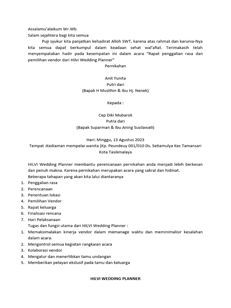 Formulir Hilvi Anit & Diki | PDF