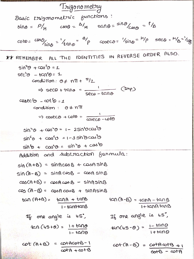 TRIGO Formula - Sheet | PDF