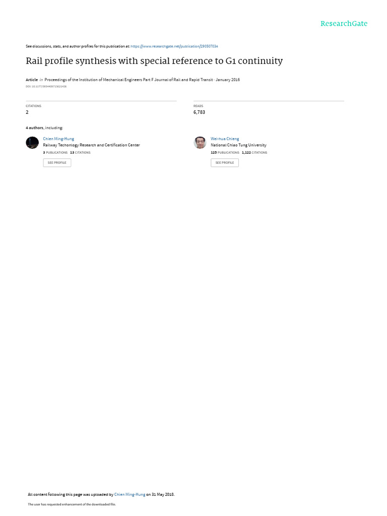 Rail Profile Design for Engineers | PDF | Curve | Rail Transport