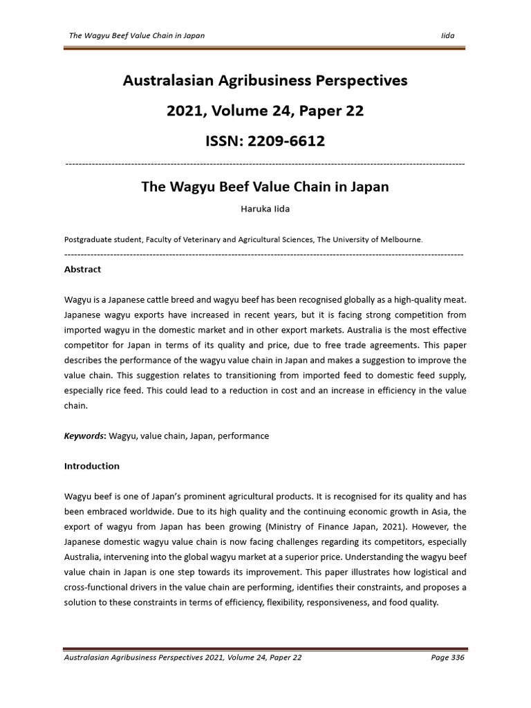 AAP Vol 24 Paper 22 Iida | PDF | Supply Chain | Agriculture