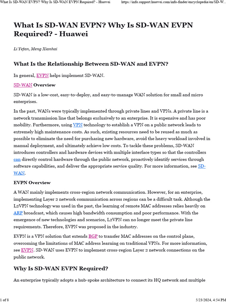 SD-WAN EVPN | Download Free PDF | Computer Network | Virtual Private ... SD-WAN EVPN | Download Free PDF | Computer Network | Virtual Private ...