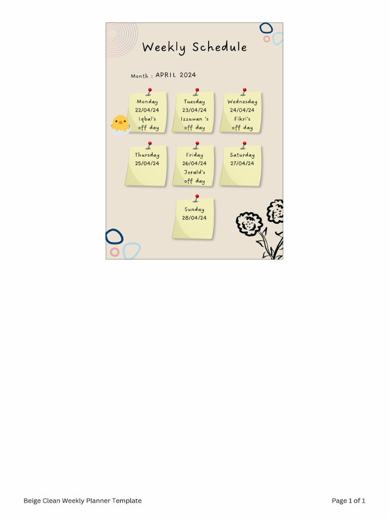 Weekly Schedule | PDF